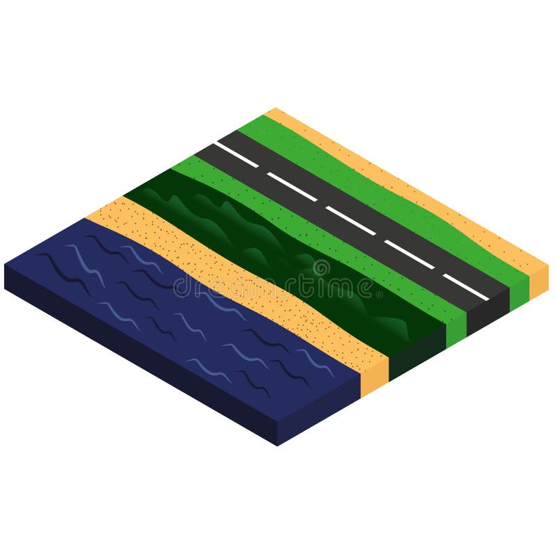 Isometric Landscape with Road, Park and Pond Stock Vector ... Isometric Landscape with Road, Park and Pond Stock Vector ...