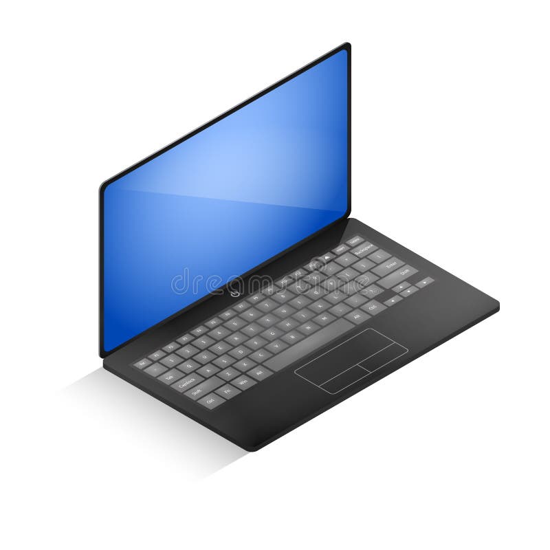 Isometric laptop stock vector. Illustration of computer - 60728391
