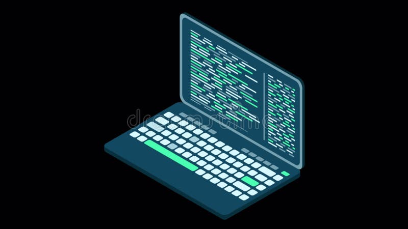 3d Laptop And Program Code Development Web Coding Concept Laptop With Programming Code Laptop