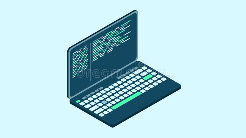3d Laptop And Program Code Development Web Coding Concept Laptop With Programming Code Laptop
