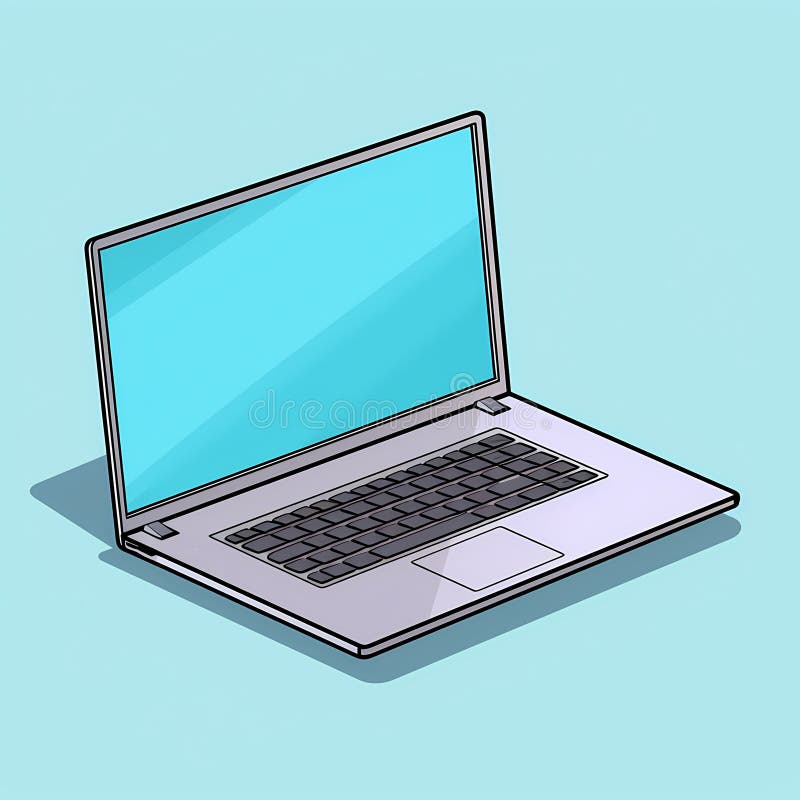 Isometric laptop computer stock illustration. Illustration of ...
