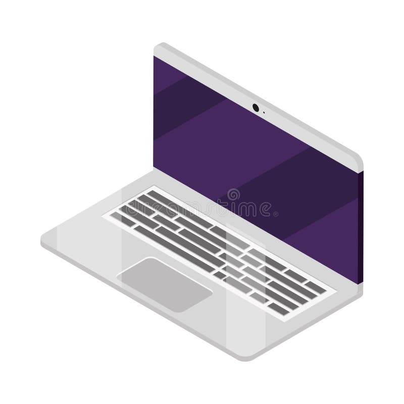 Isometric laptop computer stock vector. Illustration of screen - 235002880
