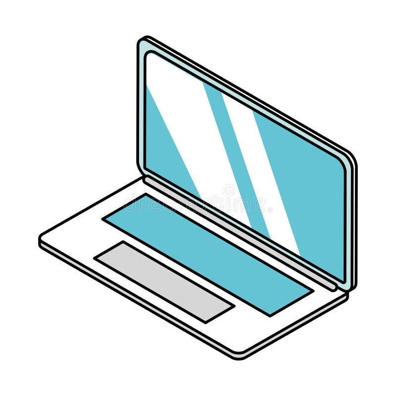 Isometric laptop icon stock vector. Illustration of technology - 267691486