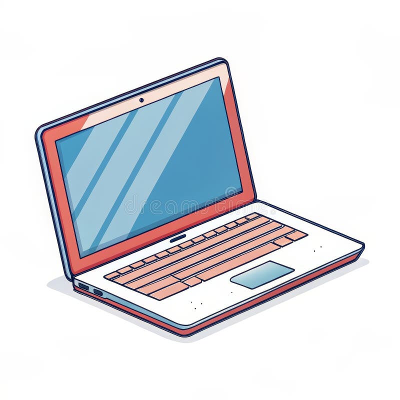 Isometric Laptop Illustration, Isolated on White Background, Technology ...