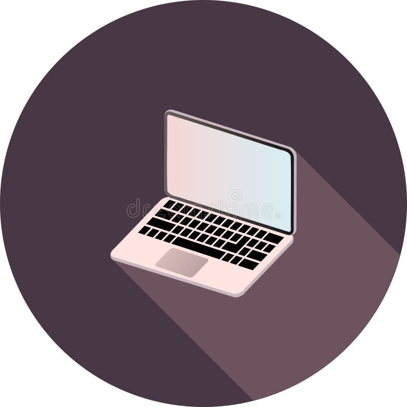 Isometric Laptop Vector Illustration Isolated in Circle Icon. Stock ...
