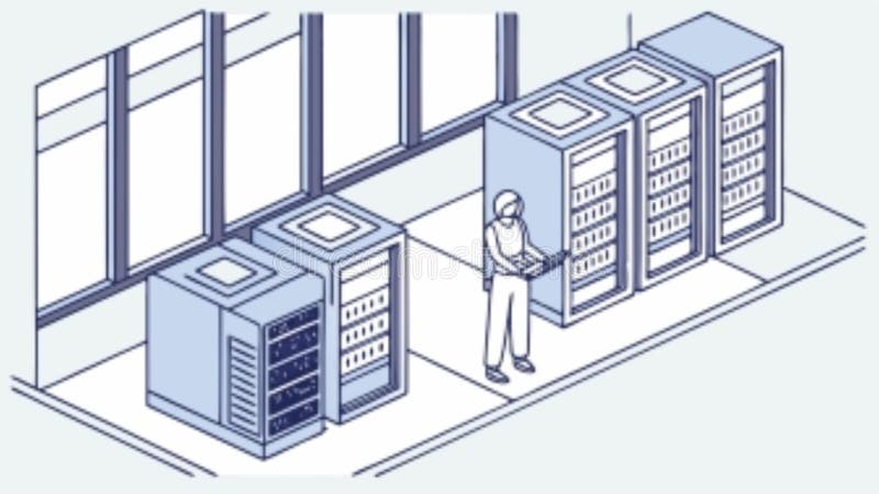 Isometric Large Scale Server Farm Facility, Vector Design Generative AI ...