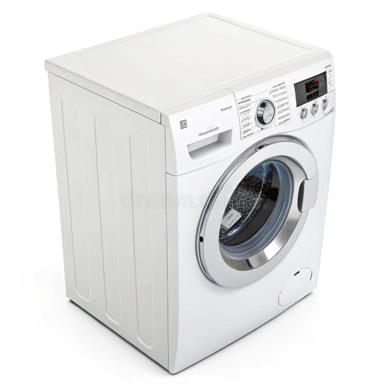 Isometric Laundry Machine Isolated on White Background Stock ...