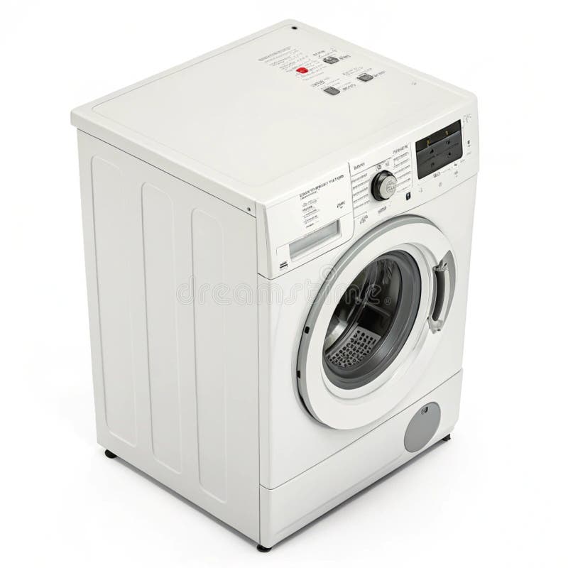 Isometric Laundry Machine Isolated on White Background Stock ...