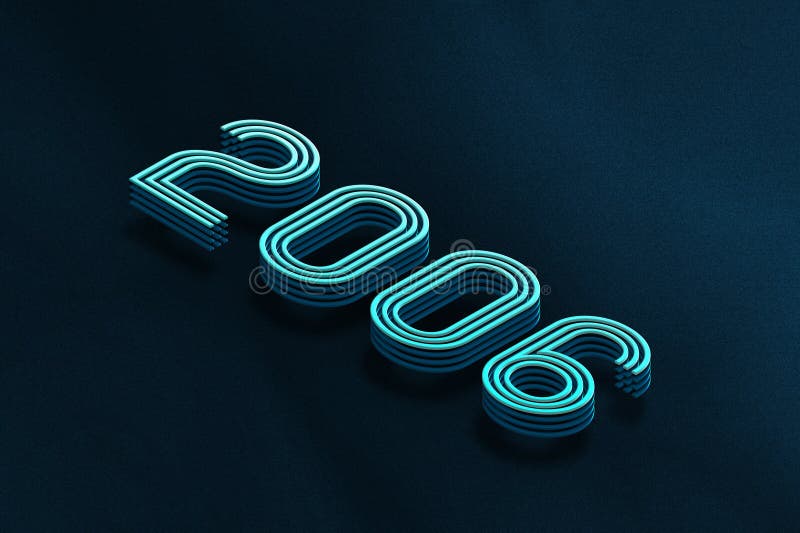 Blue Isometric Layer 3d Text Effect of Number 2006 on Blue Background ...