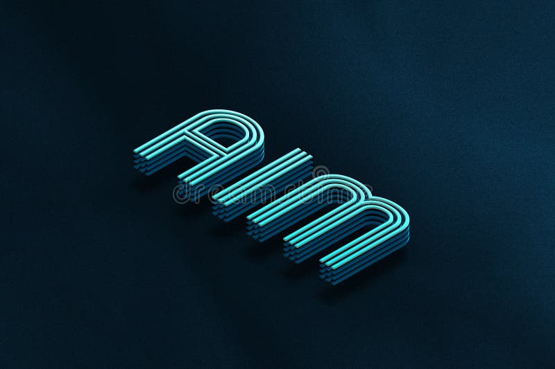 Blue Isometric Layer 3d Text Effect of Word Aim on Blue Background ...