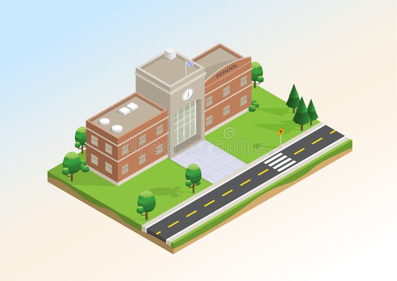 Isometric Layout of School with Infrastructure. Stock Vector ...