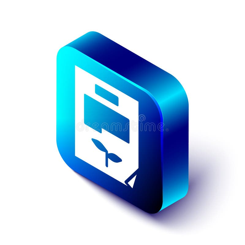 Isometric Leaf Document Icon Isolated on White Background. Nature File ...
