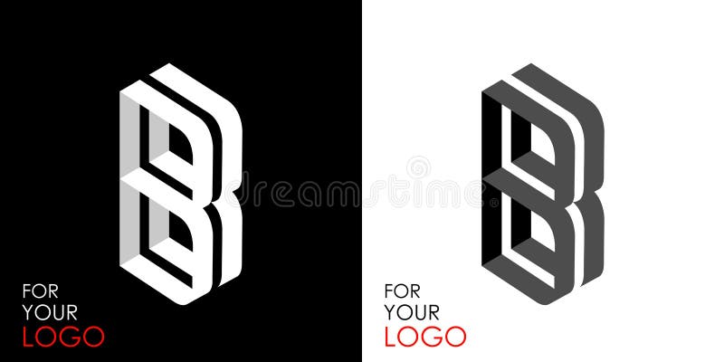 Isometric Letter B. from Stripes, Lines. Template for Creating Logos ...