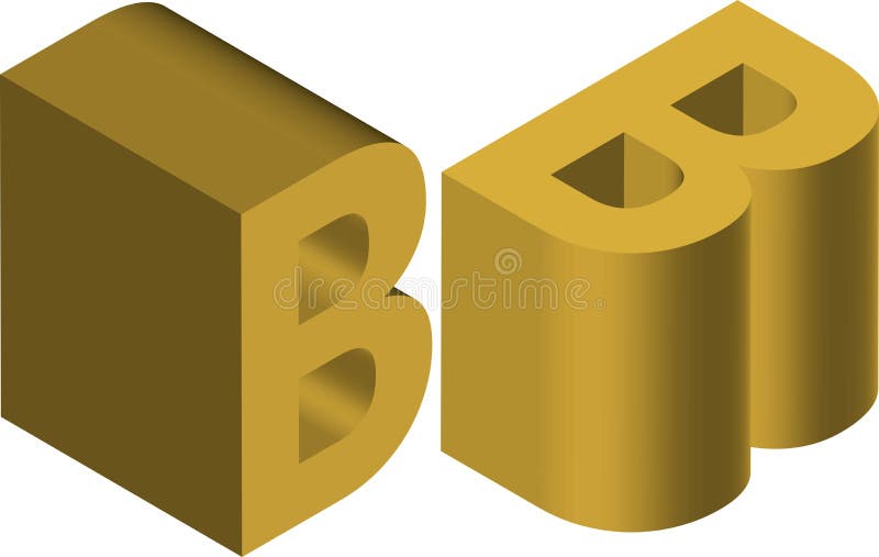 Isometric Letter B. Template for Creating Logos, Emblems, Monograms ...