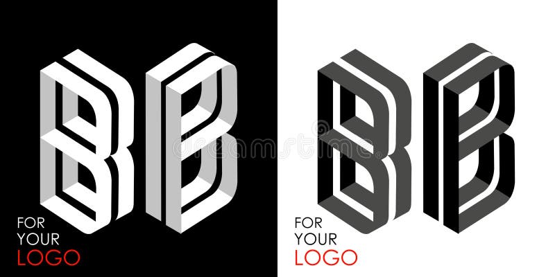 Isometric Letter B in Two Perspectives. from Stripes, Lines. Template ...