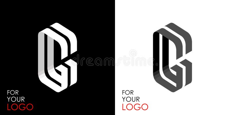 Isometric Letter G. from Stripes, Lines. Template for Creating Logos ...