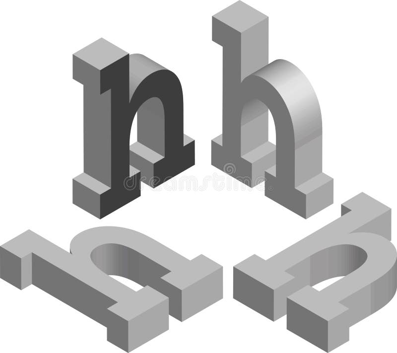 Isometric Letter H. Template for Creating Logos, Emblems, Monograms ...