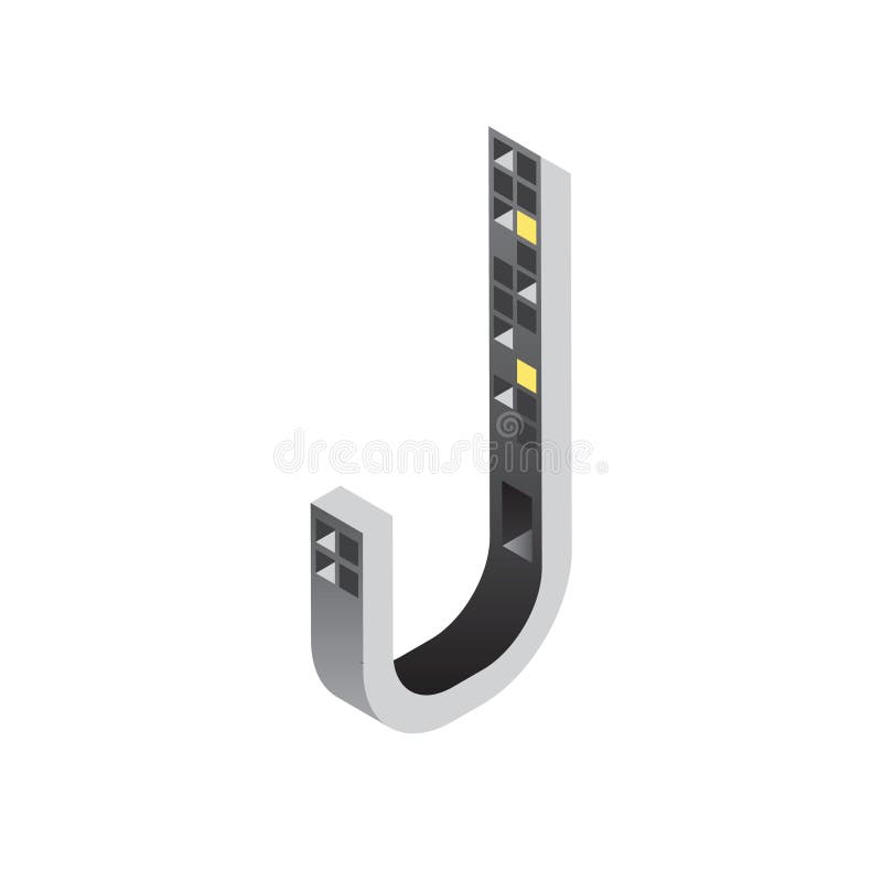 Isometric Letter J. Vector Illustration Decorative Design Stock ...