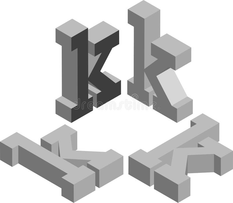 Isometric Letter K. Template for Creating Logos, Emblems, Monograms ...