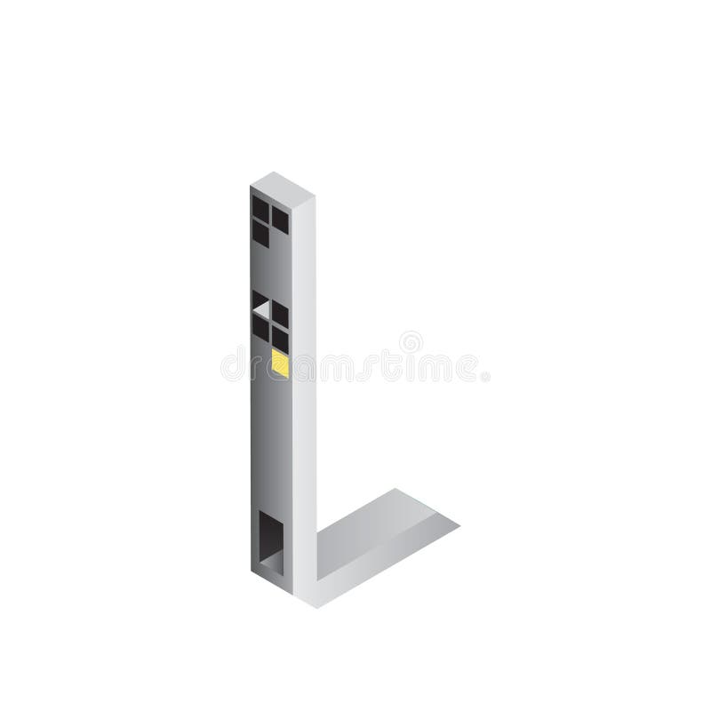 Isometric Letter L. Vector Illustration Decorative Design Stock Vector ...