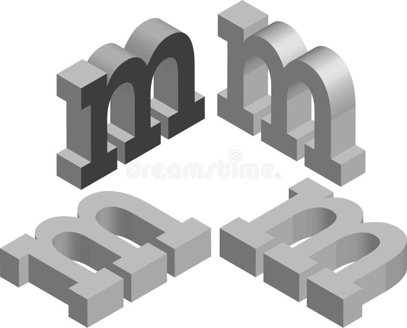 Isometric Letter M. Template for Creating Logos, Emblems, Monograms ...