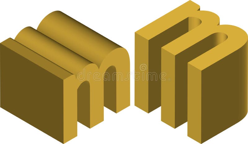 Isometric Letter M. Template for Creating Logos, Emblems, Monograms ...