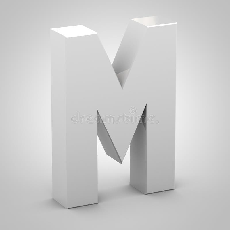 Isometric Letter M Uppercase on White Background Stock Illustration ...