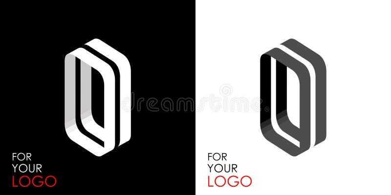 Isometric Letter O. from Stripes, Lines. Template for Creating Logos ...