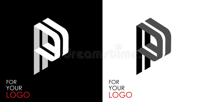 Isometric Letter P. from Stripes, Lines. Template for Creating Logos ...