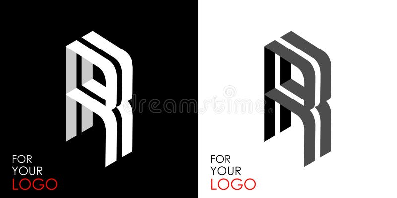 Isometric Letter R. from Stripes, Lines. Template for Creating Logos ...