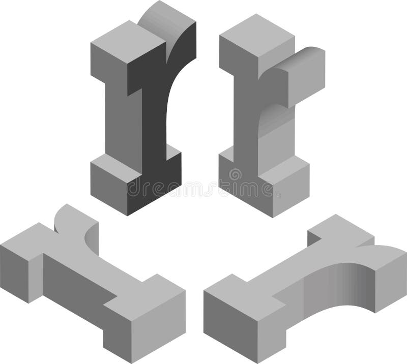 Isometric Letter D. Template for Creating Logos, Emblems, Monograms ...