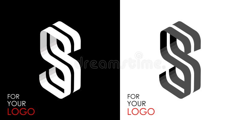 Isometric Letter S. from Stripes, Lines. Template for Creating Logos ...