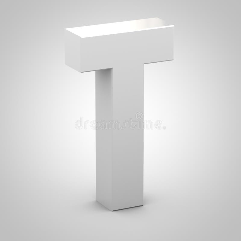 Isometric Letter T Uppercase on White Background Stock Illustration ...