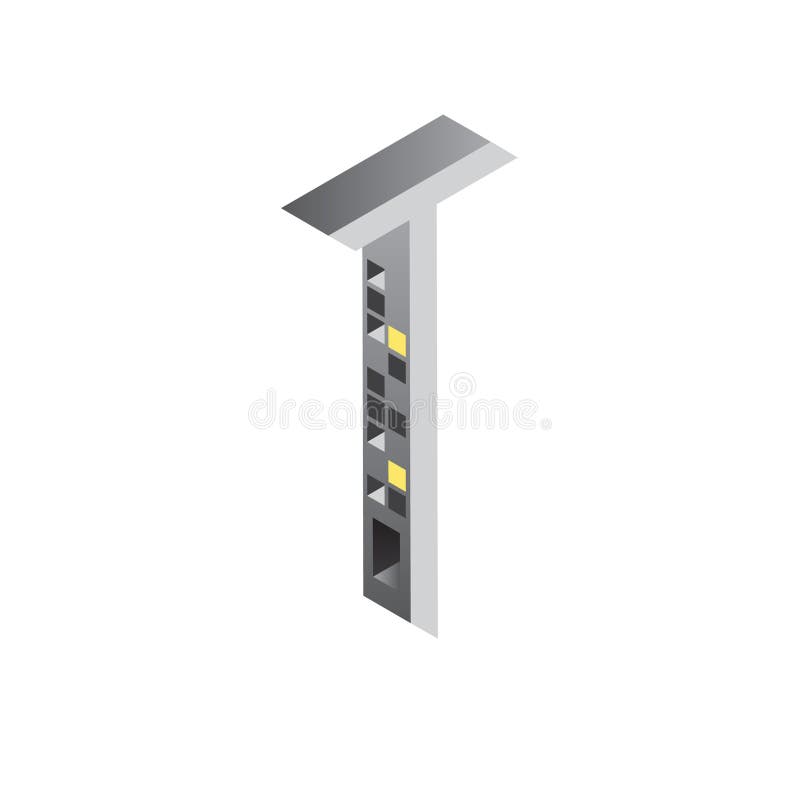 Isometric Letter T. Vector Illustration Decorative Design Stock Vector ...