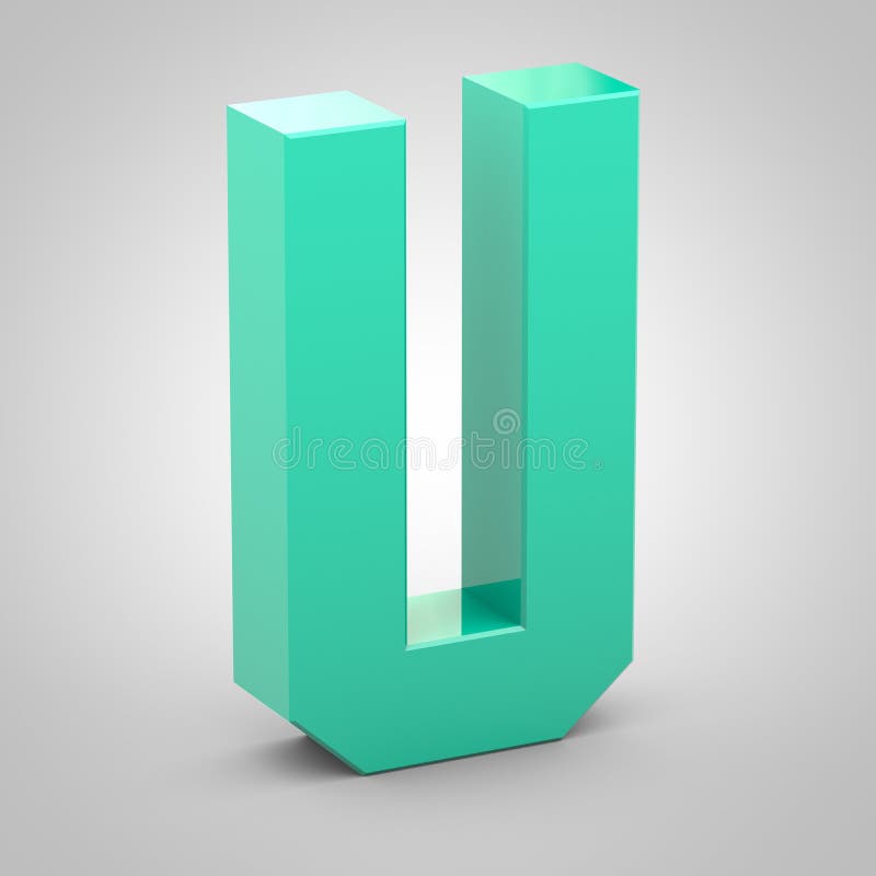Isometric Letter U Uppercase on White Background Stock Illustration ...