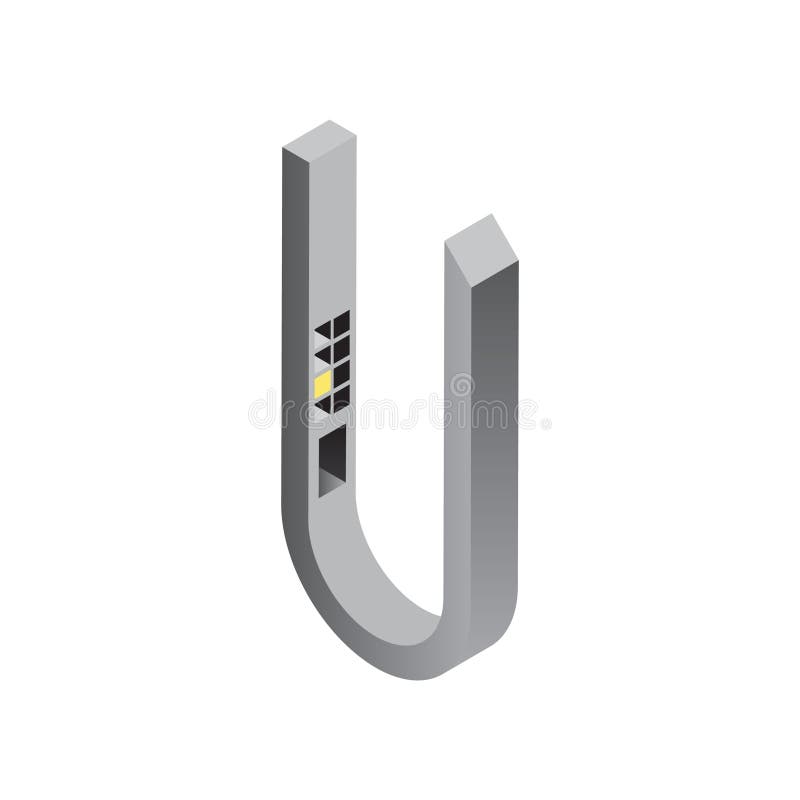 Isometric Letter U. Vector Illustration Decorative Design Stock Vector ...