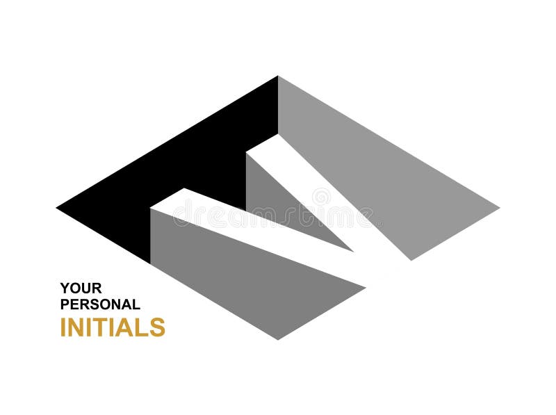 Isometric Letter V. Template for Creating Logos, Emblems, Monograms ...