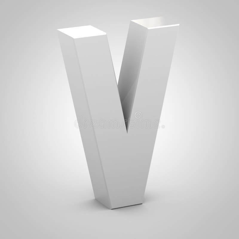 Isometric Letter V Uppercase on White Background Stock Illustration ...