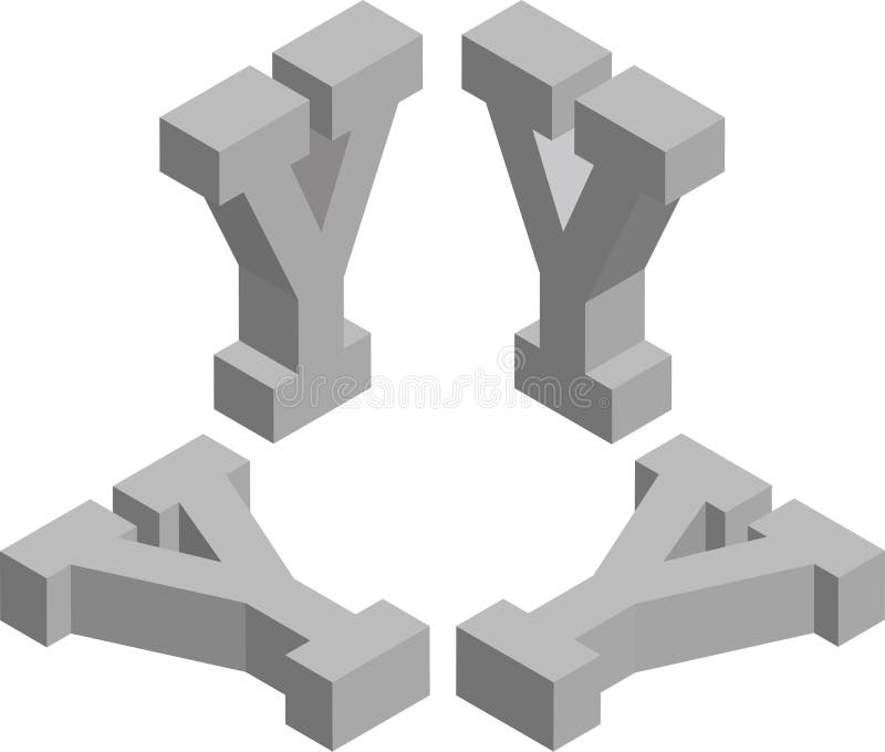 Isometric Letter Y. Template for Creating Logos, Emblems, Monograms ...
