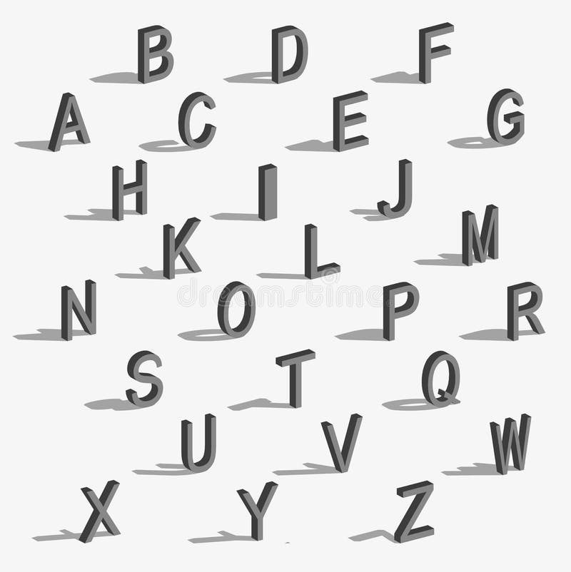 Isometric Font . Olored Isometric 3d Letters , Three-dimensional ...