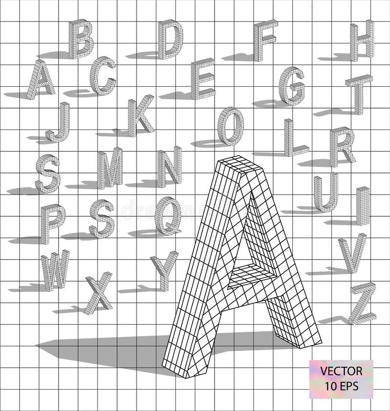 Isometric Letters With Falling Shadow. Stock Vector - Illustration of ...