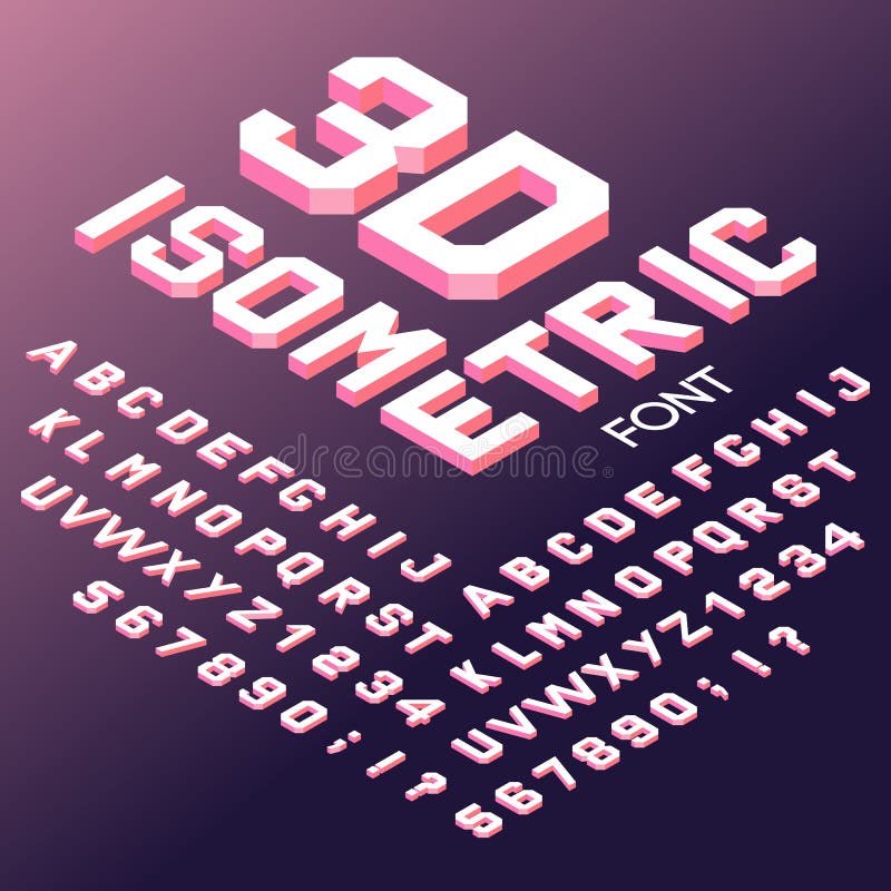 3d isometric vector font. stock vector. Illustration of isometric ...
