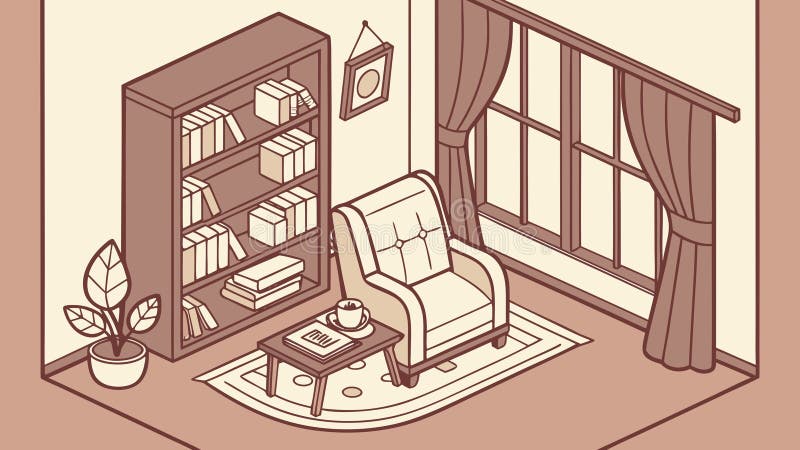 Isometric Library Reading Area Knowledge Space, Vector Design ...