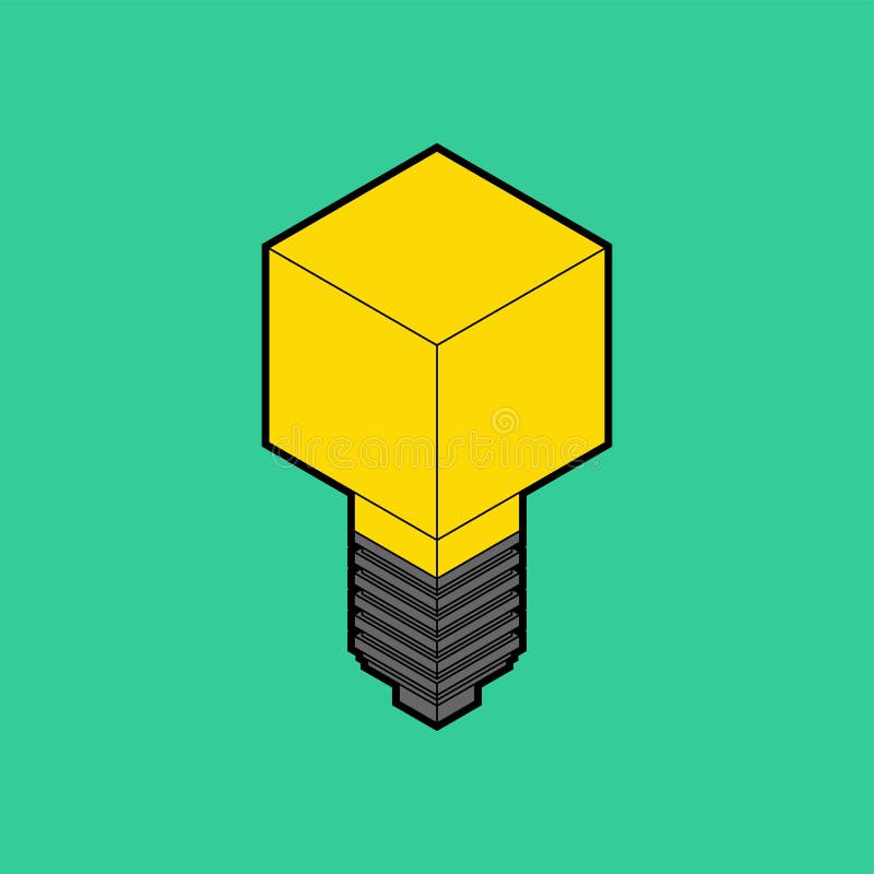 Isometric Light Bulb Isolated. Bulb Lamps Vector Illustration Stock ...