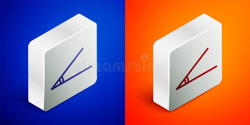 Isometric Line Acute Angle of 45 Degrees Icon Isolated on Blue and ...