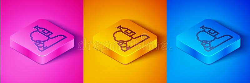 Isometric Line Alcoholism, or Alcohol Use Disorder Icon Isolated on ...