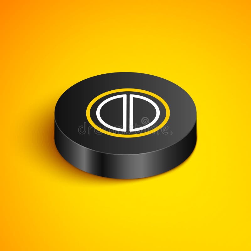 Isometric Line Ban Icon Isolated on Yellow Background. Stop Symbol ...