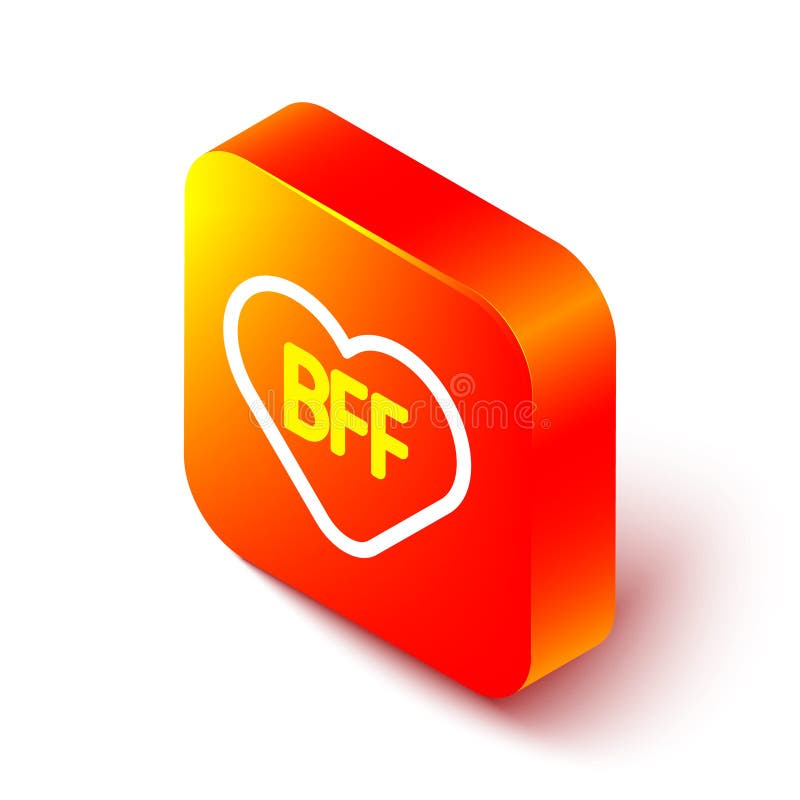 Isometric Line BFF or Best Friends Forever Icon Isolated on White ...