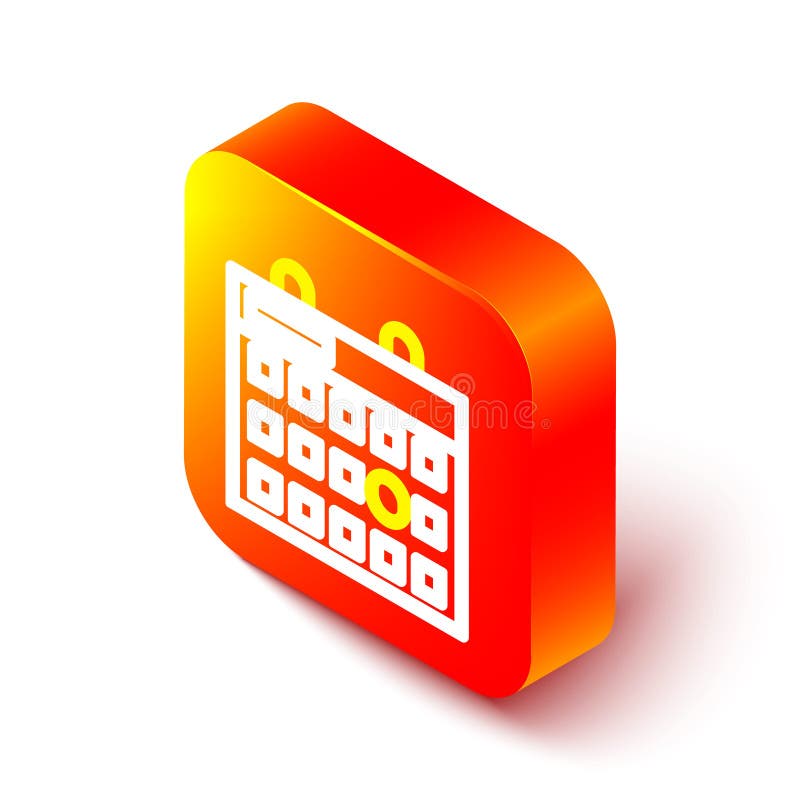 Isometric Line Birthday Calendar Icon Isolated on White Background ...