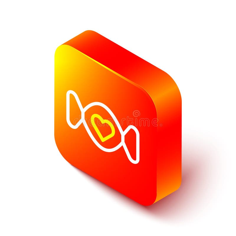Isometric Line Candy Icon Isolated on White Background. Happy ...